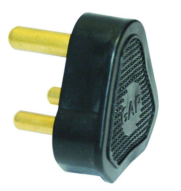 16A BLACK RUBBER PLUG TOP | 3 PIN PLUGTOP | LEDCC